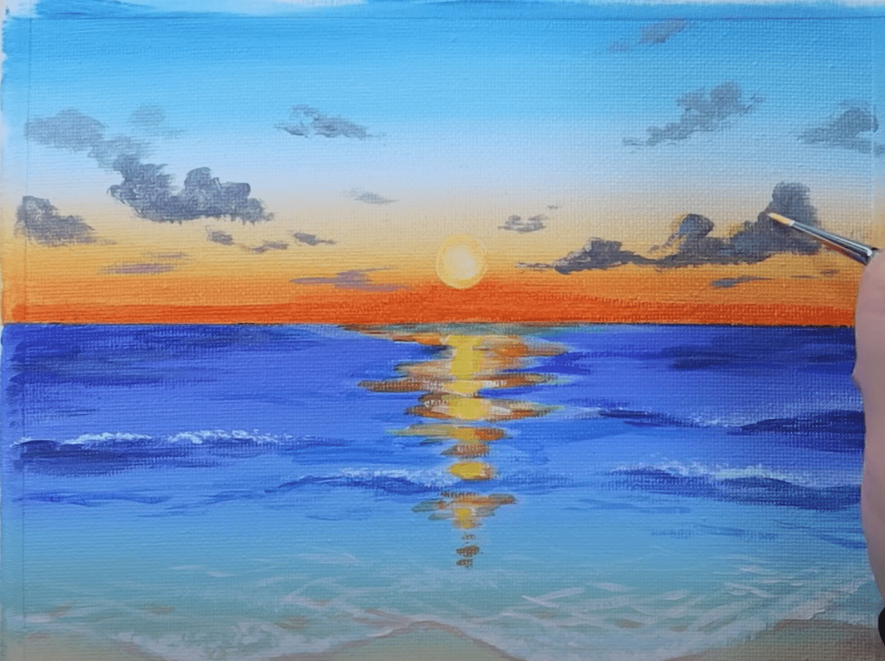 Hướng dẫn chi tiết cách vẽ tranh hoàng hôn siêu đẹp - Khung tranh rẻ